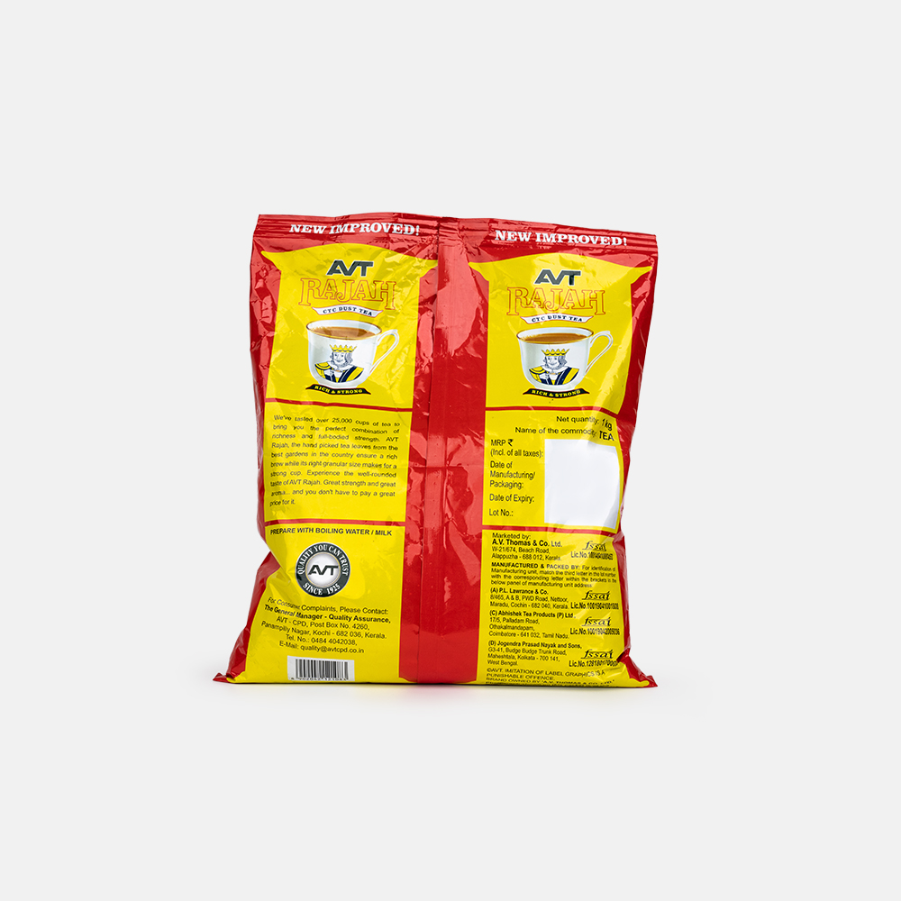Buy AVT Rajah CTC Dust Tea 1kg Poly pouch Online | AVT